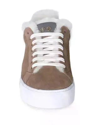 HIDE&JACK Fur Trim Lace-up Sneakers