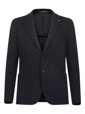 Tagliatore Log-detail Single-breasted Blazer - Black