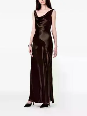 NICHOLAS Alfina Cowl-neck Slit Maxi Dress