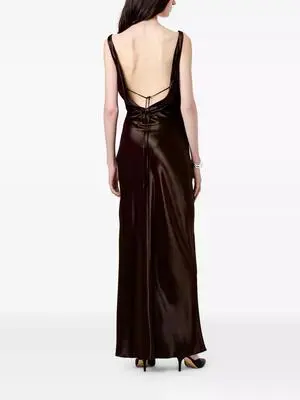 NICHOLAS Alfina Cowl-neck Slit Maxi Dress