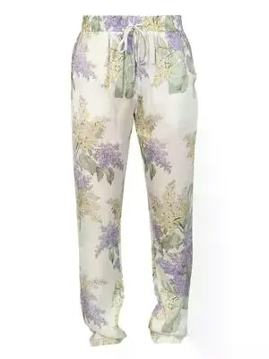 MOUTY Floral-print Straight-leg Trousers - Neutrals