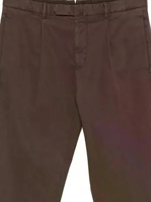 DELL'OGLIO Pleated Trousers With Cuffed Hem