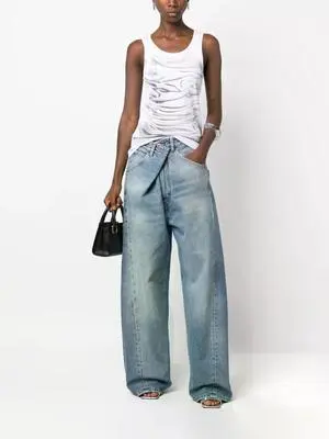 DARKPARK Ines Asymmetric Wide-leg Jeans