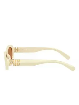 Miu Miu Oval-frame Sunglasses - Neutrals