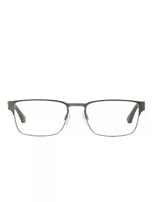 Emporio Armani Matte Rectangle-frame Glasses - Silver