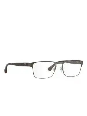 Emporio Armani Matte Rectangle-frame Glasses - Silver