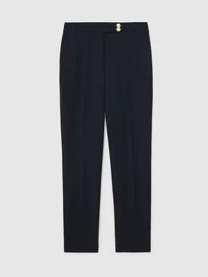 REISS Gabriel Petite Tapered Trousers - Navy