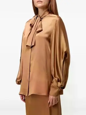 Alberta Ferretti Tie-neck Long-sleeve Top