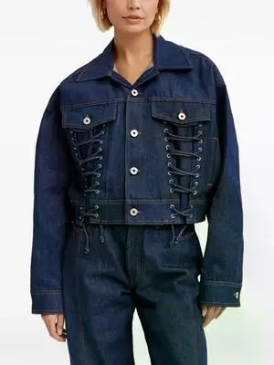 JEAN PAUL GAULTIER Lacing-detail Denim Jacket