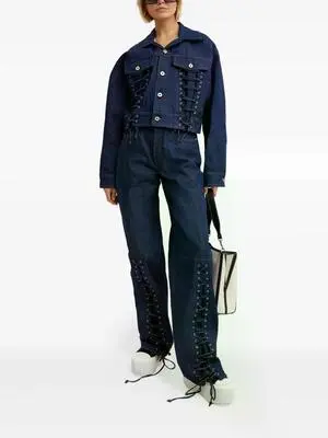 JEAN PAUL GAULTIER Lacing-detail Denim Jacket