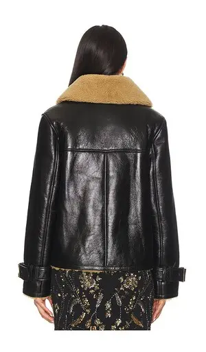 Veronica Beard Danika Shearling Jacket - Shiny Black