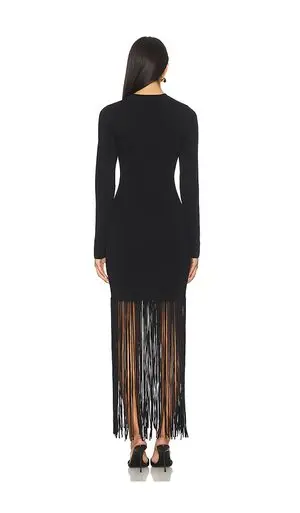 NICHOLAS Fiorella Long Sleeve Fringe Dress