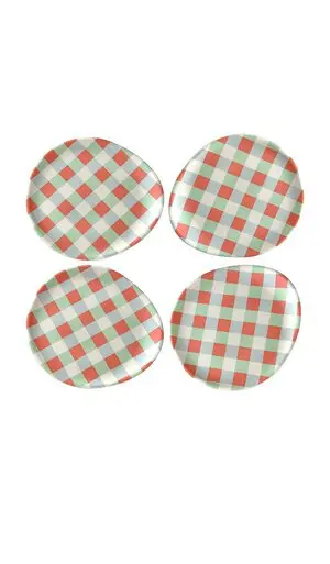 XENIA TALER Coasters Set Of 4 In Pink - Coaster Gingham