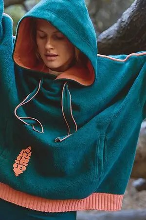 Free People Reset Fleece Hoodie - Evergreen