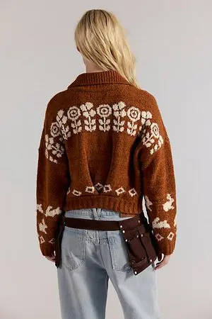 Free People Home Sweet Home Cardigan - Brown Topaz Combo