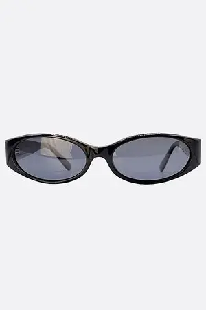GIANT VINTAGE SUNGLASSES Daisy 90's Oval Sunglasses - Black