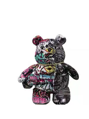 SPRAYGROUND Graffiti-print Bear-shape Backpack