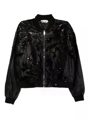 SAIID KOBEISY Beaded Leather Jacket