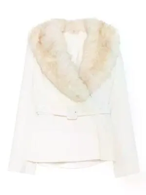 SAIID KOBEISY Fur-trimmed Jacket - Neutrals