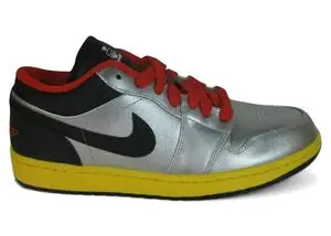 JORDAN 1 Low Sneakers - Metallic Silver/chilling Red/true Yellow