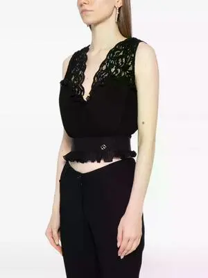 SAIID KOBEISY Pleated Lace Top