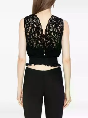 SAIID KOBEISY Pleated Lace Top