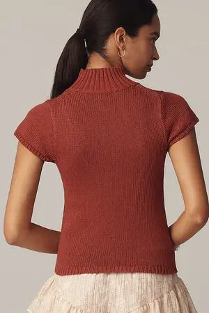 Maeve Cotton Mock-neck Sweater Tee