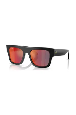 Ray-ban Sunglasses With Square Frame And Mirrored Lens - Black