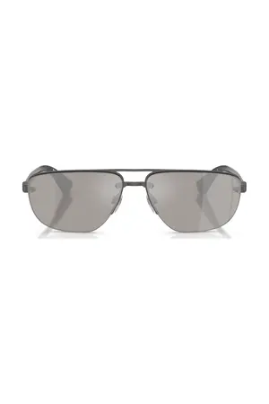 Burberry Irregular Sunglasses With Mirrored Lenses - Metallic