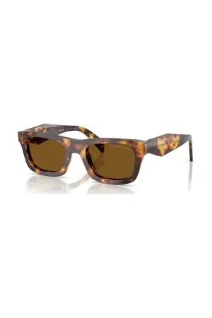 Prada Sunglasses Tortoise Rectangle Acetate - Brown