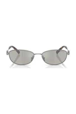 TIFFANY SUNGLASS HUT Oval Sunglasses With Silver Mirrored Lenses - Grey