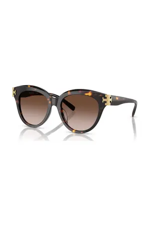 Tory Burch Phantos Sunglasses With Double T Hinge - Brown