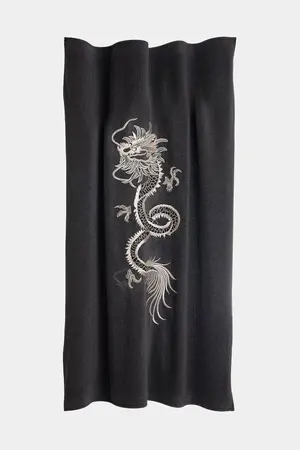 Natori Kham Embroidered Dragon Throw Blanket - Red