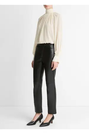 Vince Leather Straight-leg Trouser