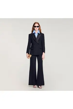 Sandro Tuxedo Jacket With Satin Collar
