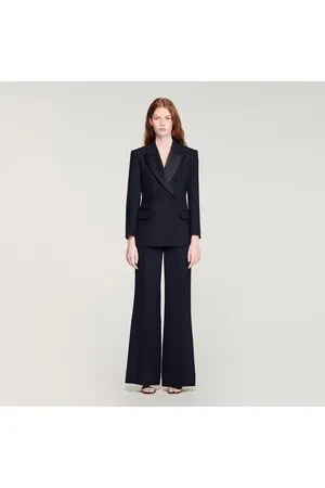 Sandro Tuxedo Jacket With Satin Collar