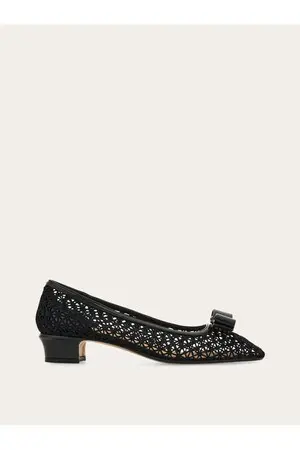 FERRAGAMO Vara Bow Macramé Lace Pumps