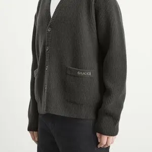 Gucci Ribbed Wool Cardigan