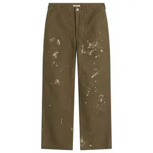 Auralee Washed Baggy Satin Bleached Baker Trousers