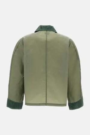 BODE NEW YORK Waxed Jacket With Corduroy Details