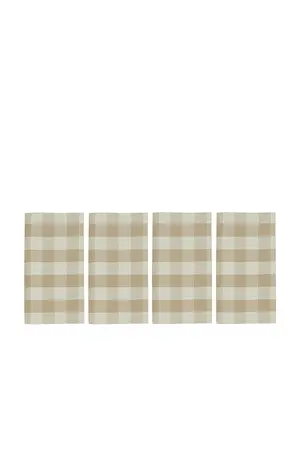 HAWKINS NEW YORK Essential Gingham Napkins Set Of 4 In Ivory