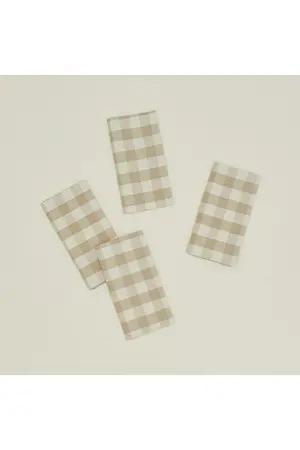 HAWKINS NEW YORK Essential Gingham Napkins Set Of 4 In Ivory