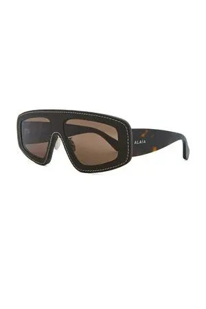 Alaïa Shield Sunglasses - Brown & Havana