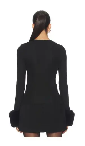 Majorelle Daphine Top With Faux Fur Trim
