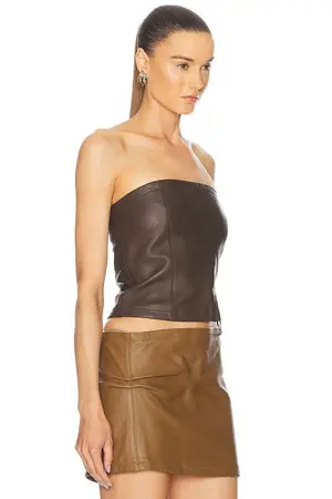 JADE CROPPER Leather Bustier Top