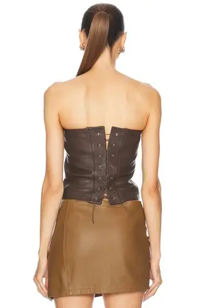 JADE CROPPER Leather Bustier Top