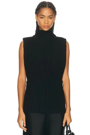 Brandon Maxwell Grayson Ribbed Gilet