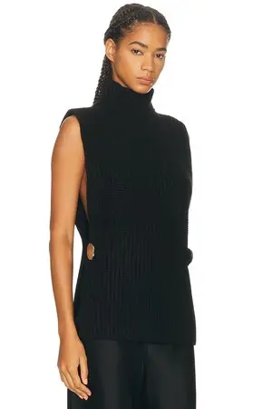 Brandon Maxwell Grayson Ribbed Gilet