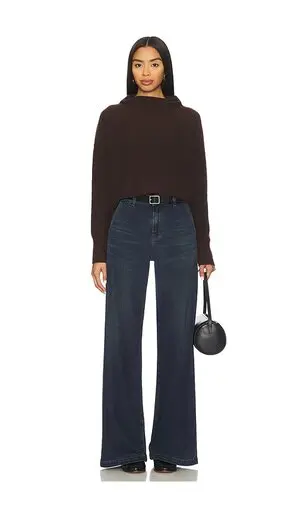 Vince Boiled Funnel Neck Pullover - Brown