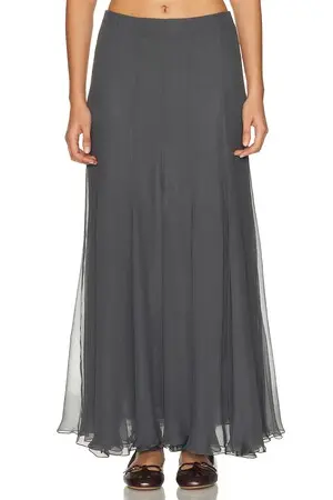 Sheer Pleated Maxi Skirts